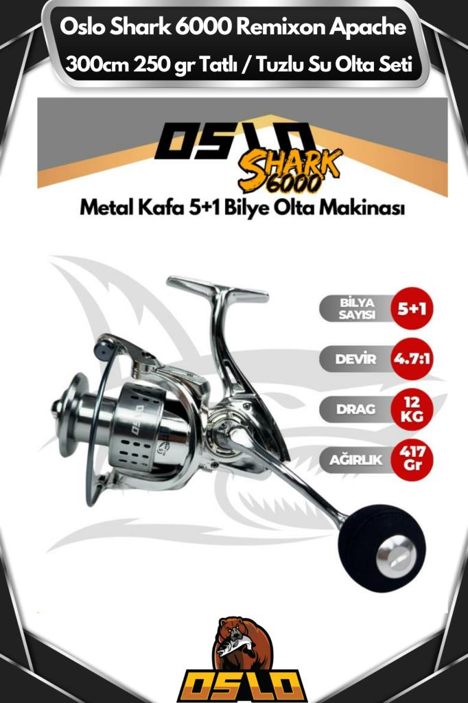 Oslo Shark 6000 Remixon Apache 300cm 250gr Tatlı/Tuzlu Su Olta Seti